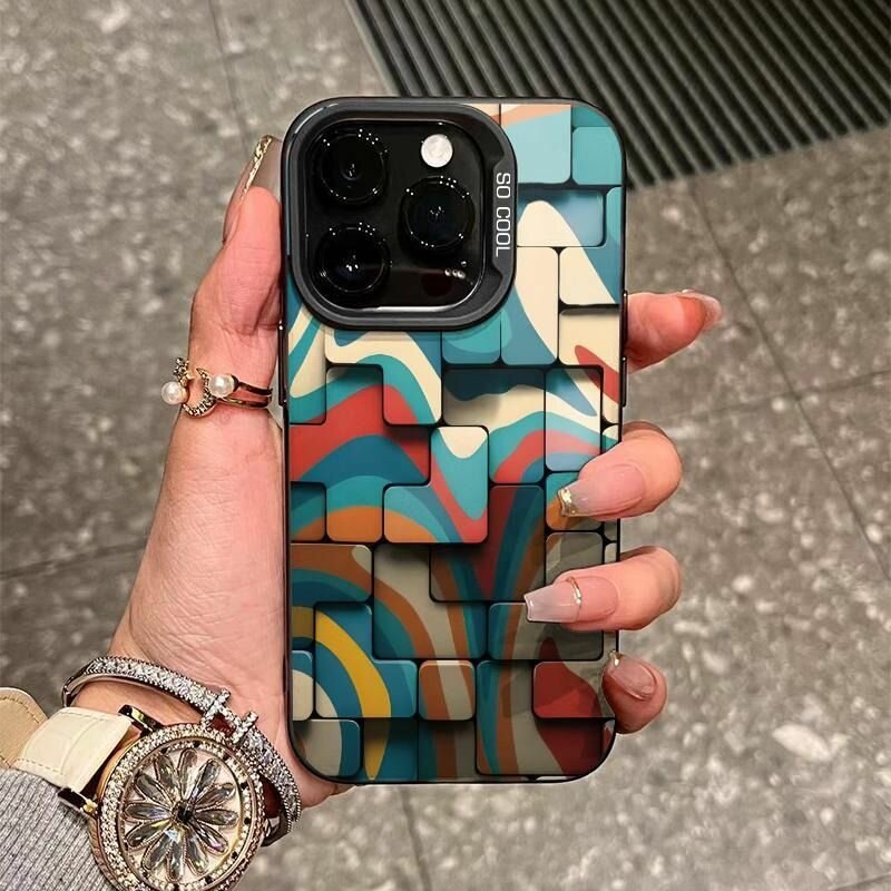 Чехол для iPhone 11 Pro Max/ айфон 11 Pro Max/ айфон 11 про макс Чехол Тетрис, трехмерный дизайн, защита объектива, ударопоглощающий материал