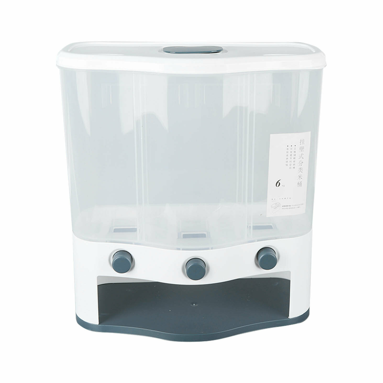 Коробка для дозирования зерна с 3 сетками, 6 л, большая емкость, прозрачный контейнер для хранения риса и зерна с окном и крышкой для сухих продуктов зеленого цвета