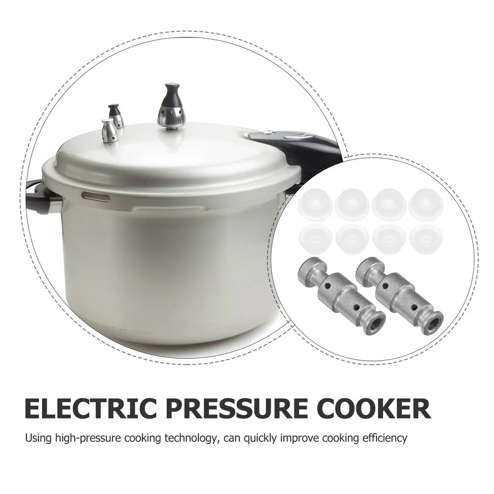 Набор из 2 серебристых силиконово-алюминиевых плавучих клапанов для скороварки