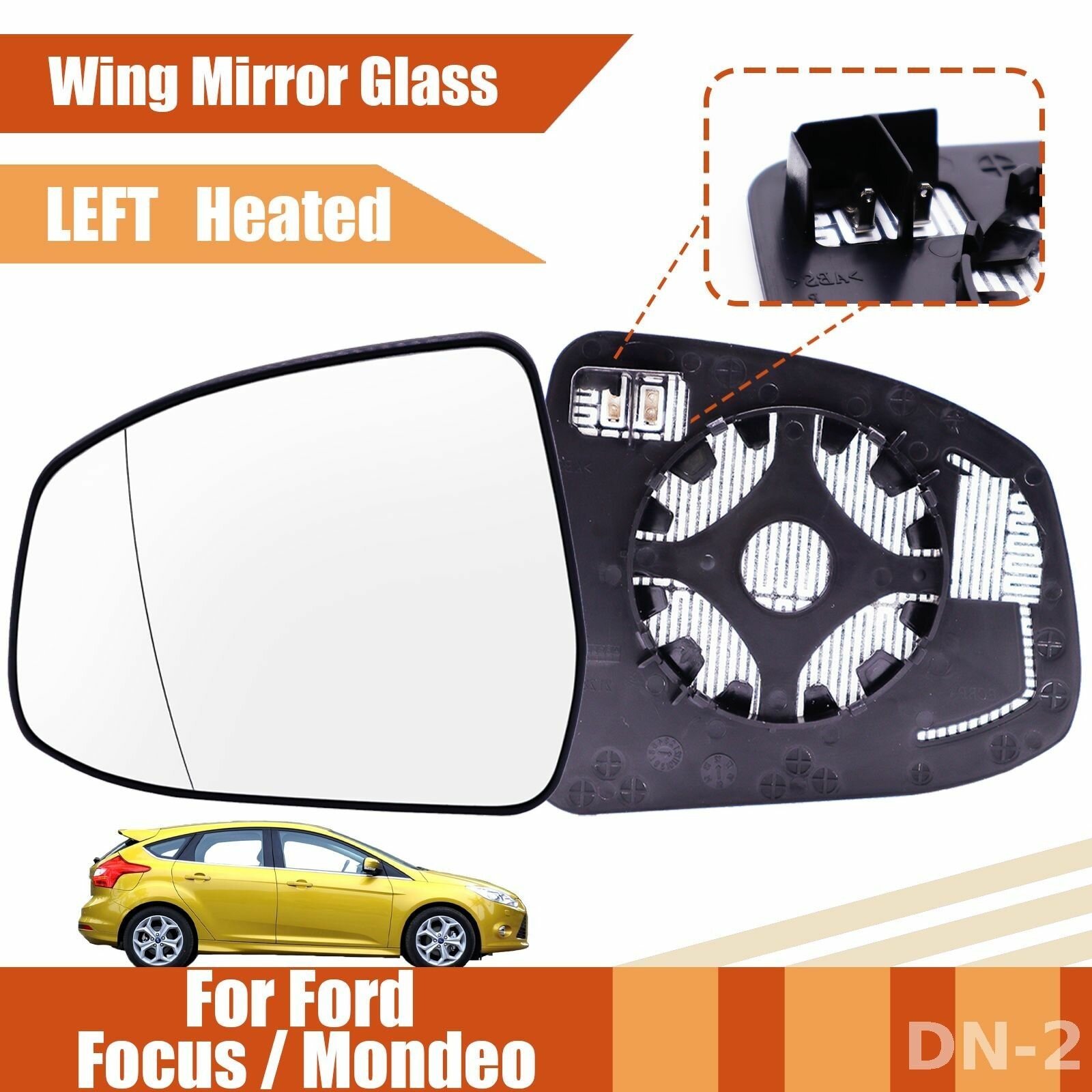 Левое зеркало заднего вида с подогревом и контролем слепых зон, премиум комплектация для моделей Ford Focus и Mondeo