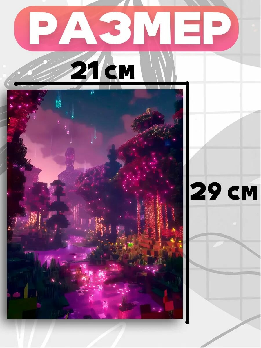 Постер на стену Minecraft, плакат 1шт, А4 размер. — фото 1