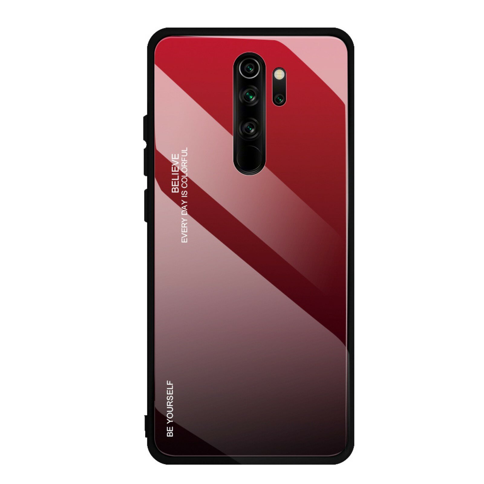 Чехол-бампер MyPads для Xiaomi Redmi 8 из закаленного стекла с эффектом градиент, зеркальный красный