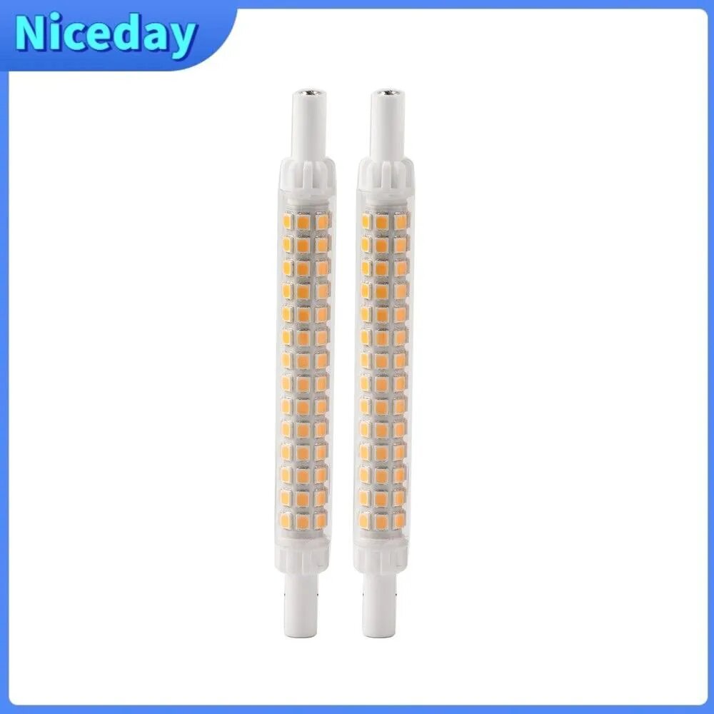 2 шт. R7S 98LED лампа, двухсторонняя, 118 мм, регулируемая яркость, прожектор, теплый белый, 200-240 В.