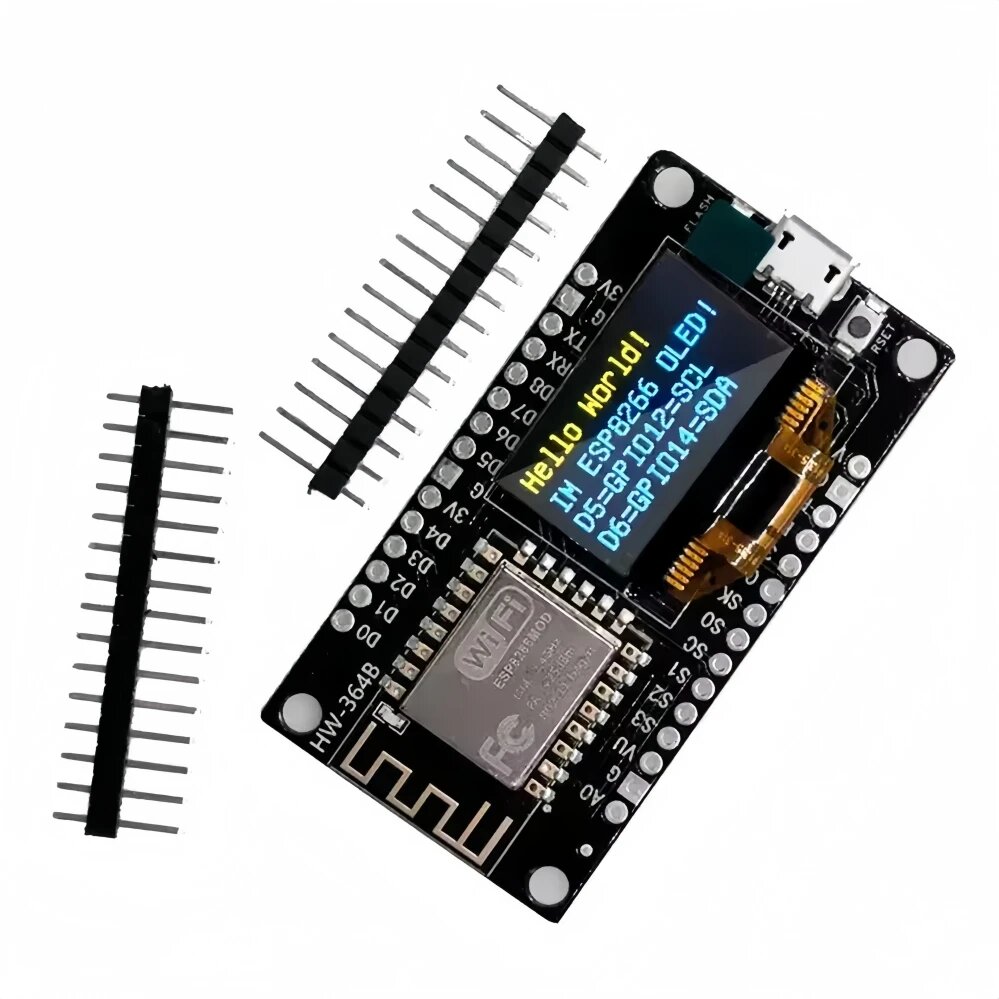 NodeMCU ESP8266 V3 с OLED дисплеем 0.96 Micro