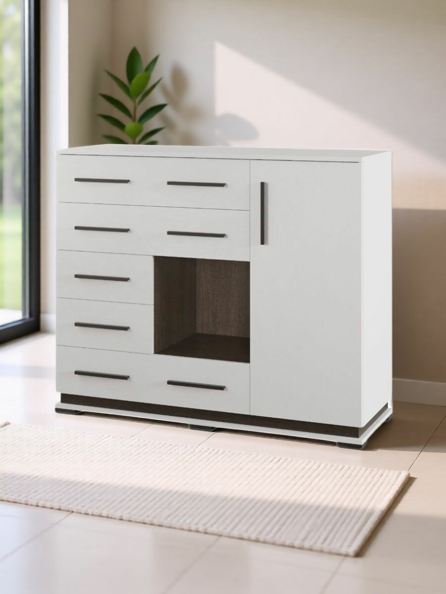 Комод Домани Модена МК 2 1200х1000х434, Белый/Венге