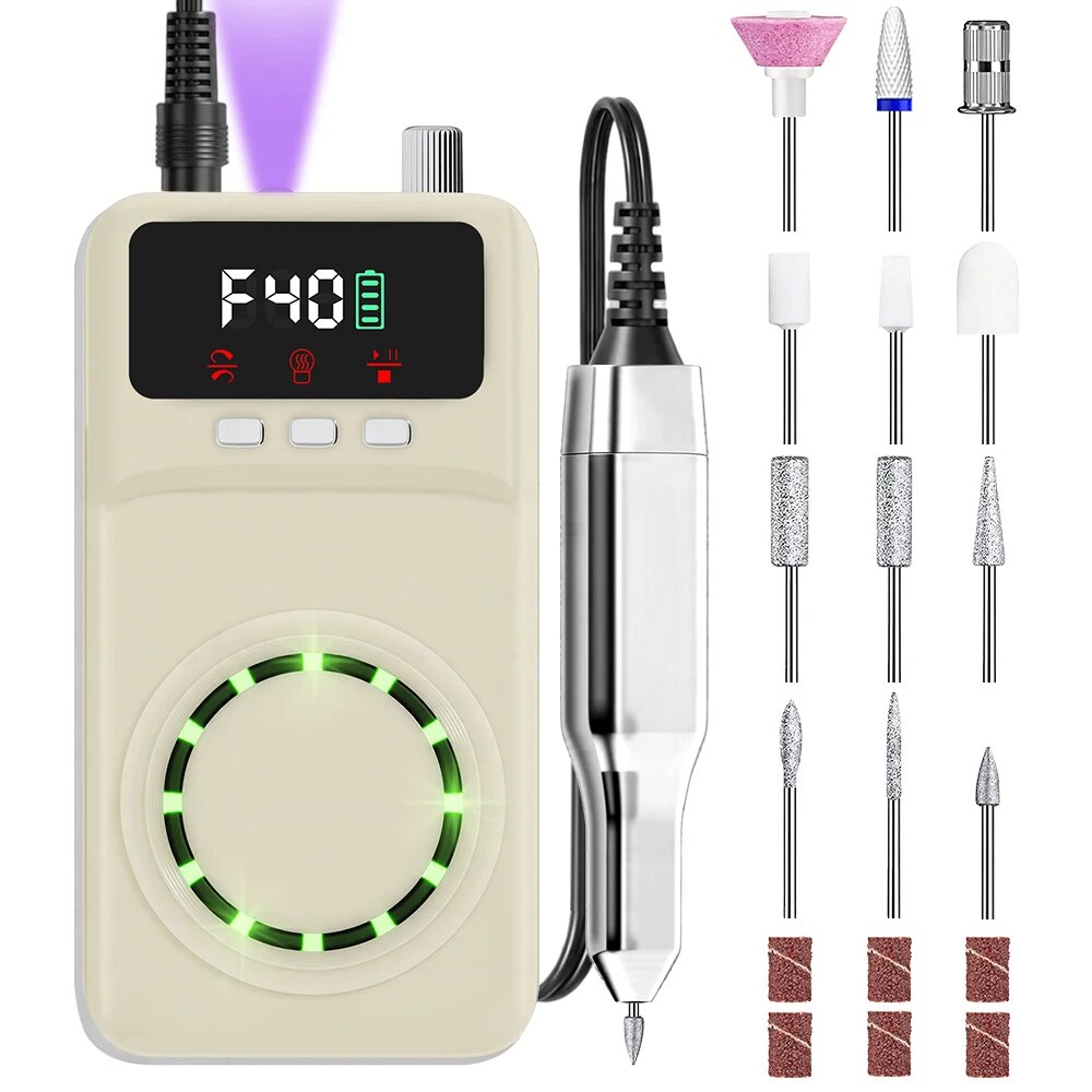 Электрическая маникюрная дриль Electric Nail Drill Kit White-1 Set