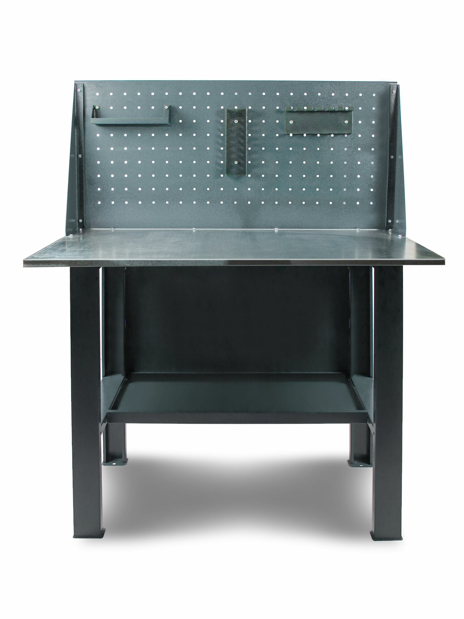 Верстак слесарный (столярный стол) металлический 118х70х87 см, нагрузка 120 кг, ОСБ+сталь