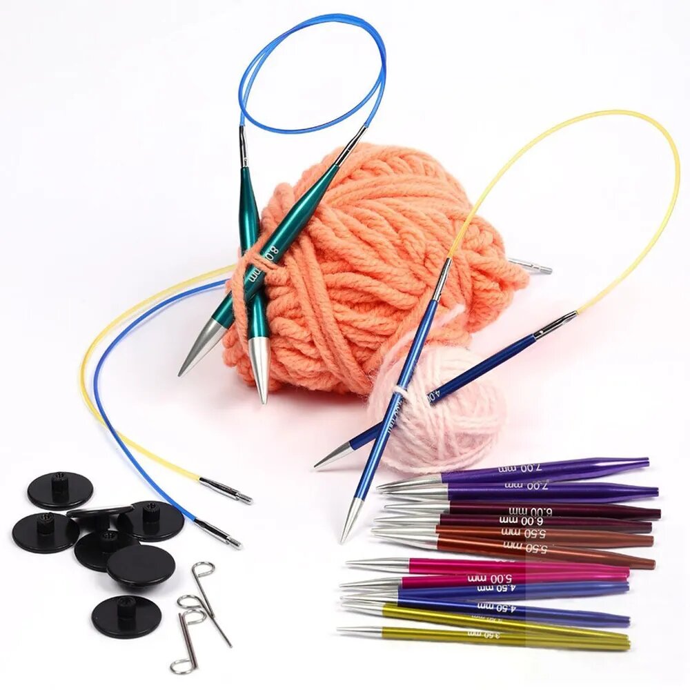 Knit Pro Набор съемных спиц для вязания, 9.5 см, размеры 3.5-8 мм — фото 1