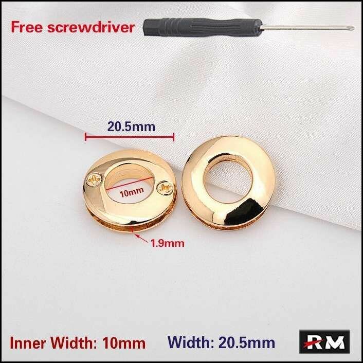 Люверсы с винтами, фурнитура для сумок из сплава, застежка, также можно использовать украшения одежды, обуви и головных уборов, внешний диаметр 20,5 мм, золото, 2 шт11