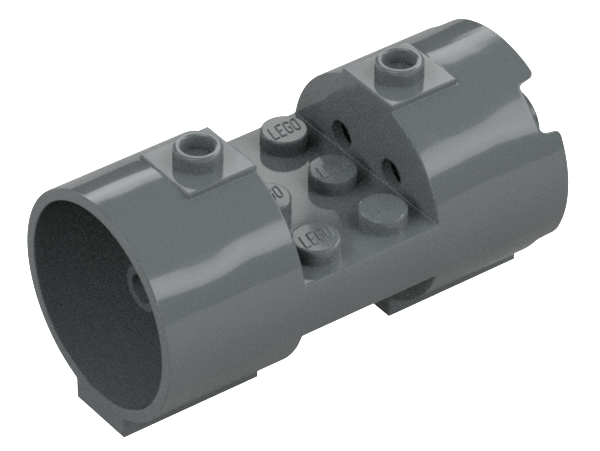Cylinder 3 x 6 x 2 2/3 Horizontal - Square Connections Between Interior Studs, 93168 Dark Bluish Gray U