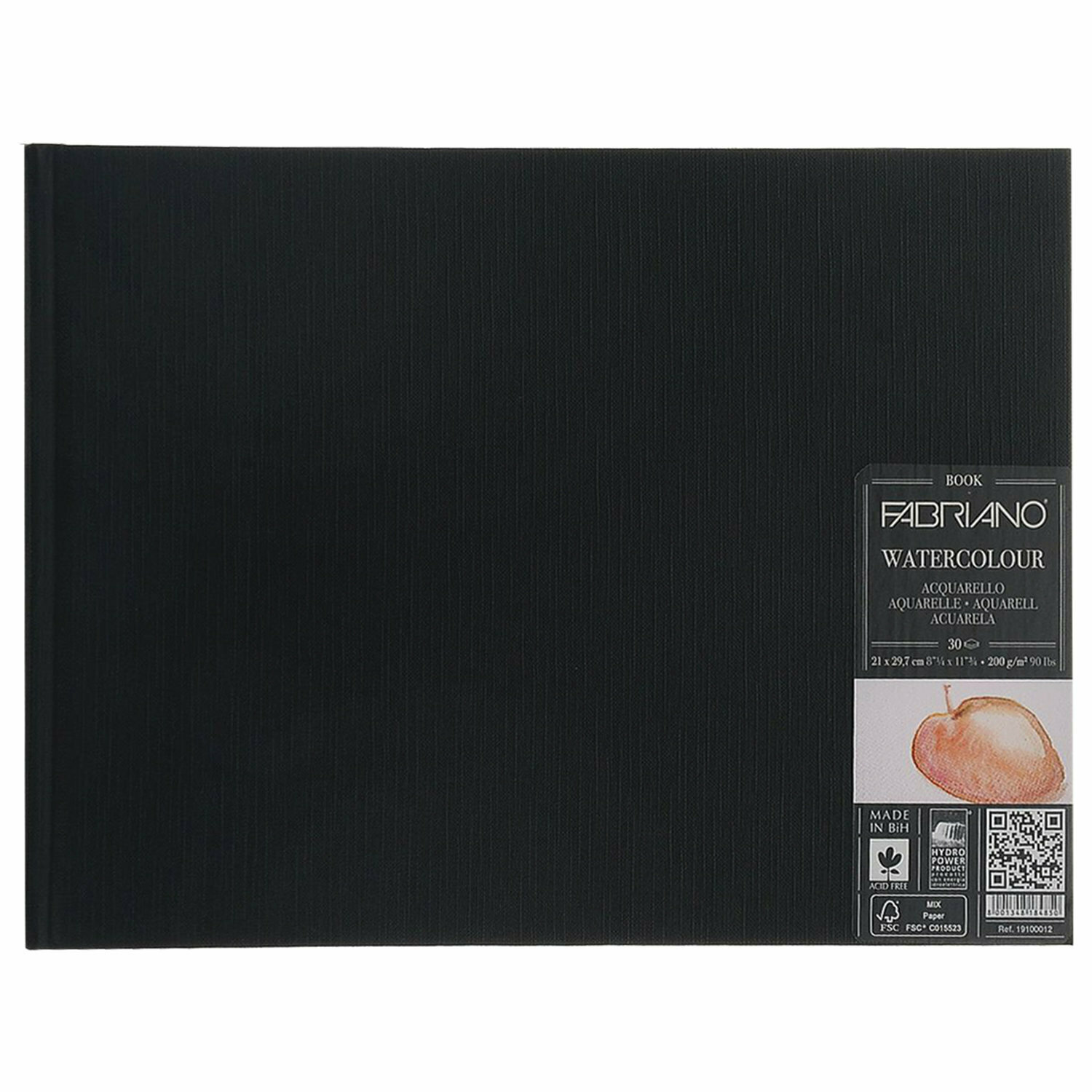 Блокнот для акварели Fabriano "Watercolourbook", среднее зерно, 30 л, 200 г/м2, А4, 210х297 мм (19100012)