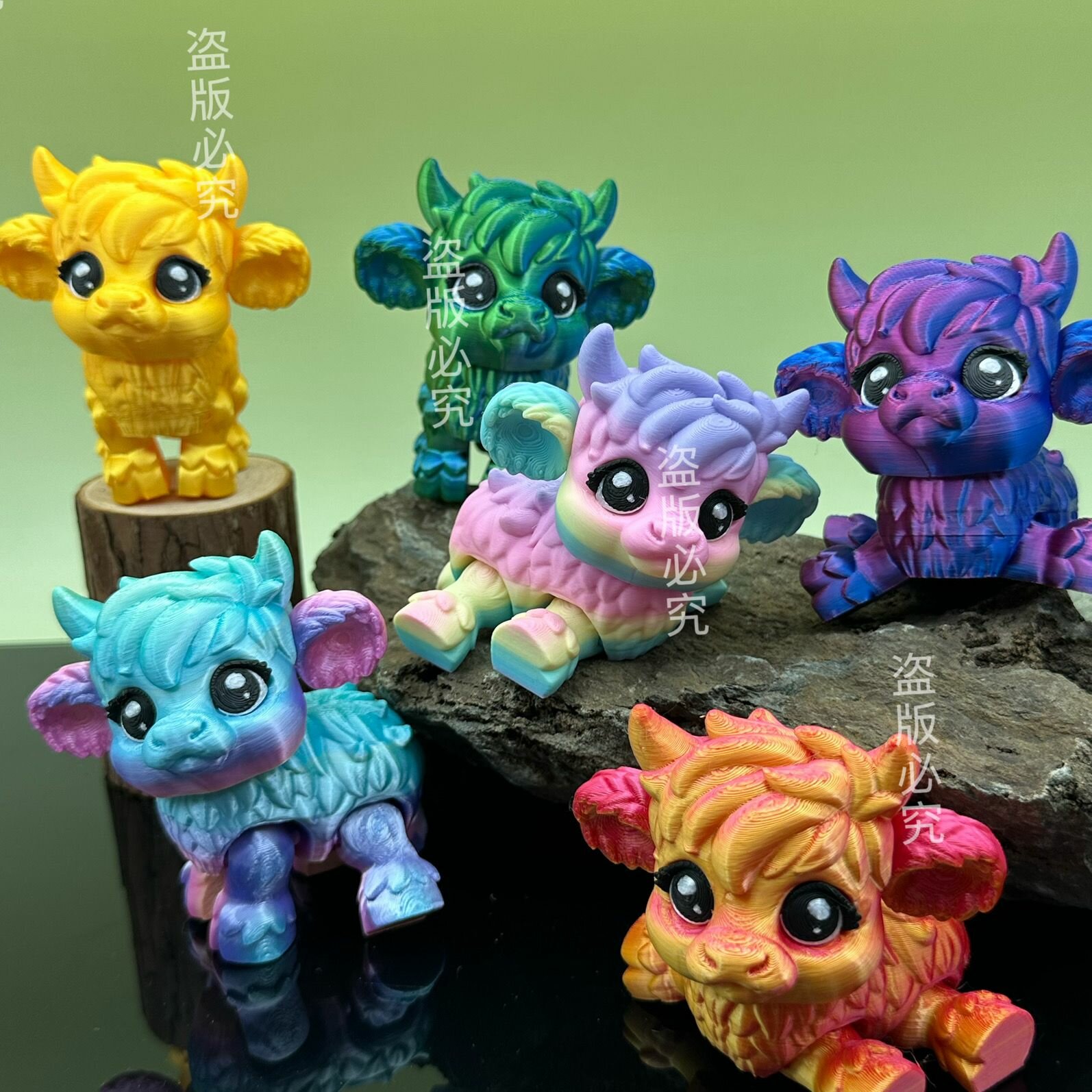 Недорогая популярная миниатюрная фигурка вест-хайлендской коровы, напечатанная на 3D-принтере, новая модель с подвижными суставами, игрушка для торговых точек.