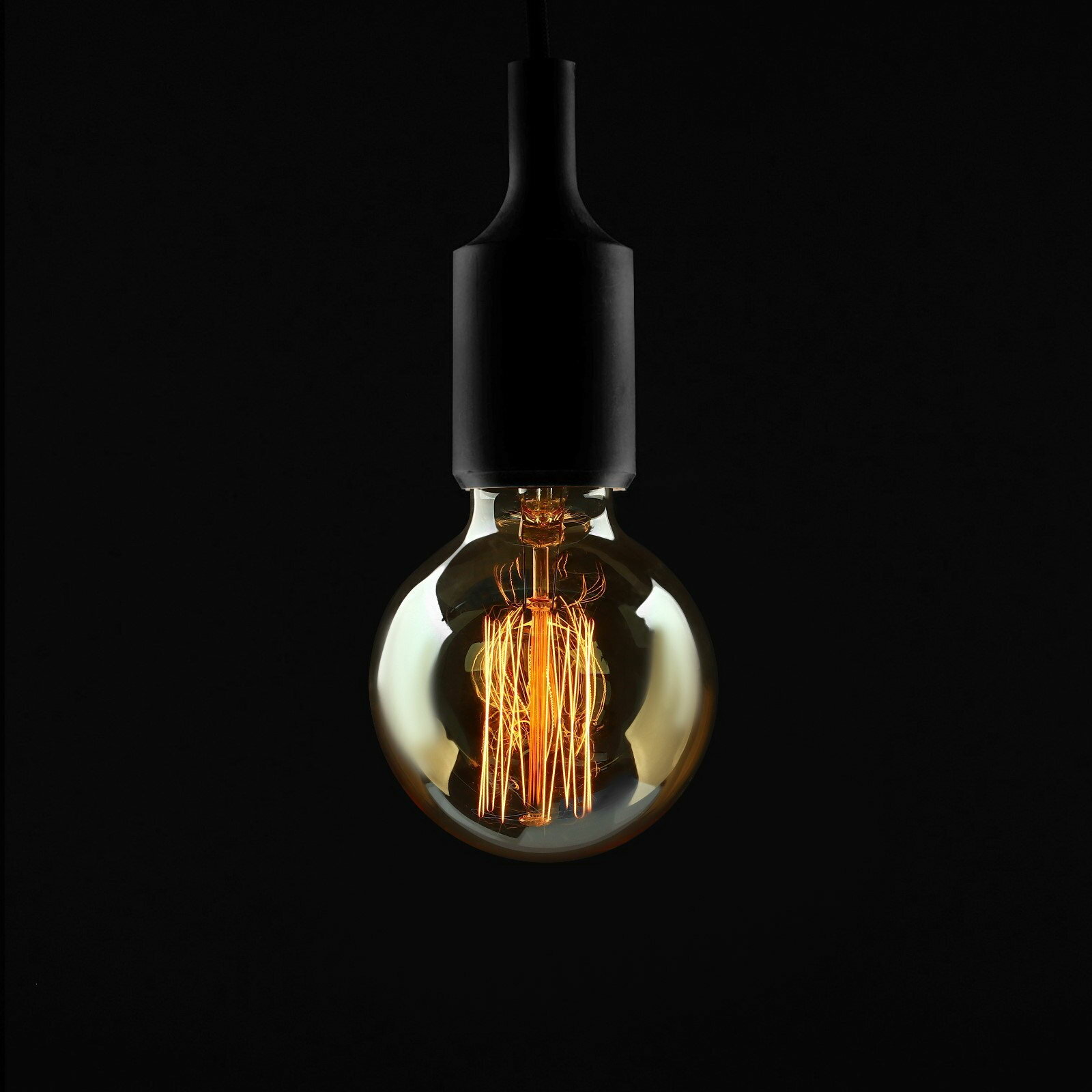 Лампа накаливания винтажная "Шар", G80, 60 Вт, Е27, 230 В, 120x80 мм, теплый белый