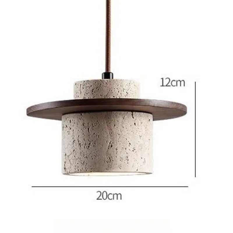 Подвесная люстра E27 для спальни из камня и дерева, 20x12 см