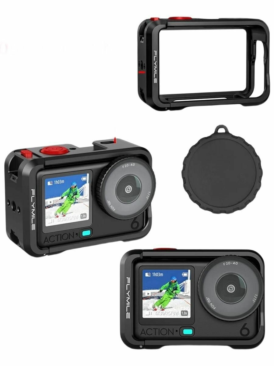 Защитный чехол для камеры OSMO ACTION 6 + защитный чехол для объектива, рамка для клетки кролика