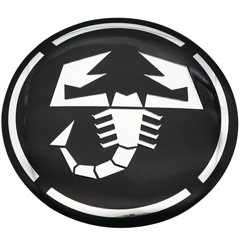 Накладки на колпачки дисков Abarth, 56 мм, black silver DQ