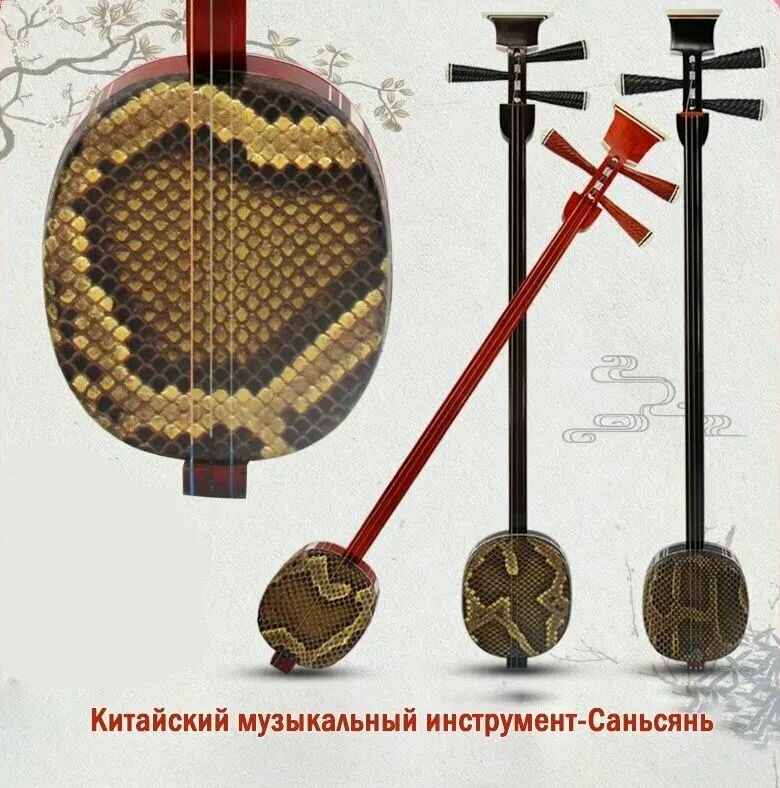 Китайский музыкальный инструмент, трехструнный, палисандр, среднего размера