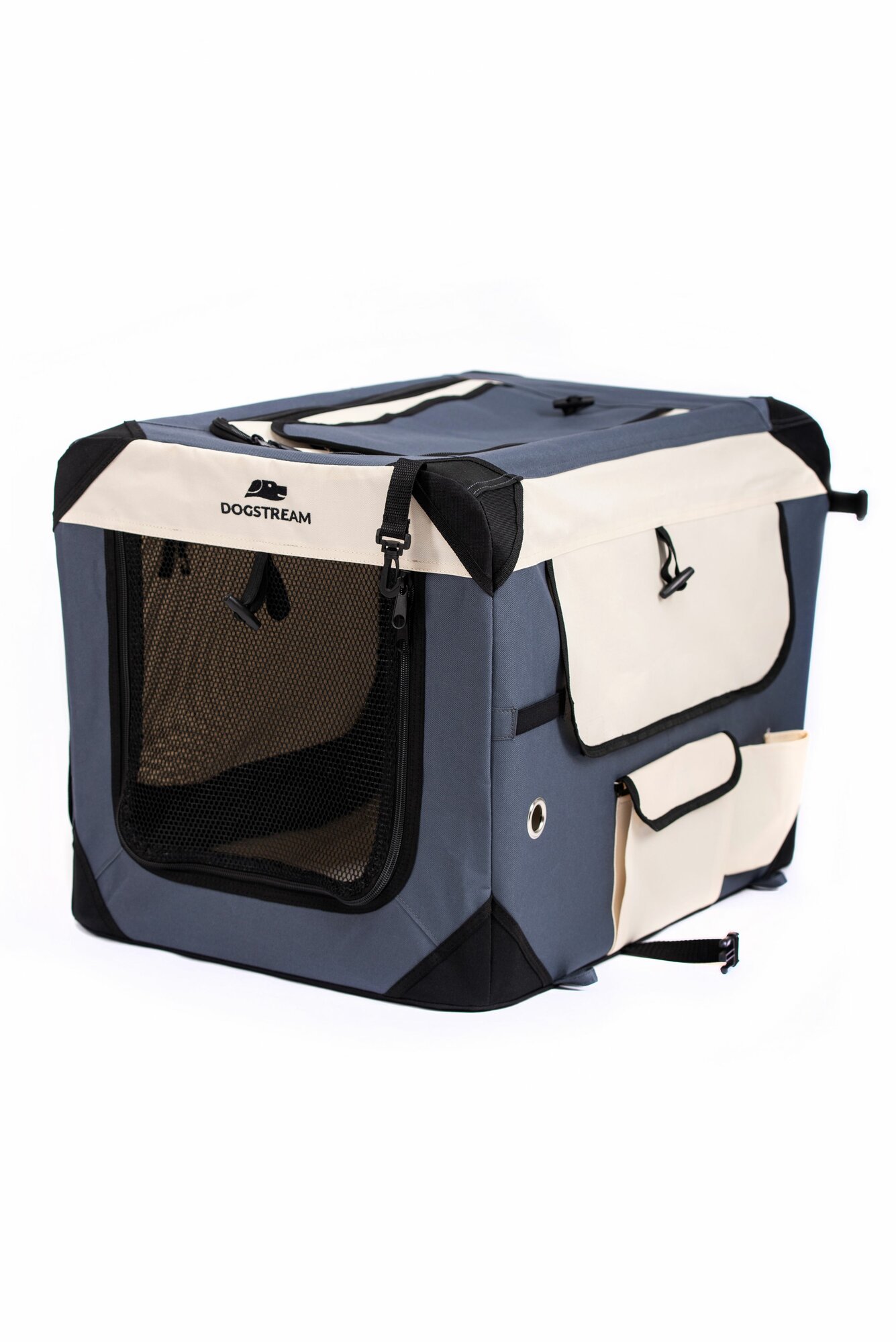 Мягкая складная клетка DOGSTREAM HOME L для животных, 82 x 58 x 58 см, серо-бежевый