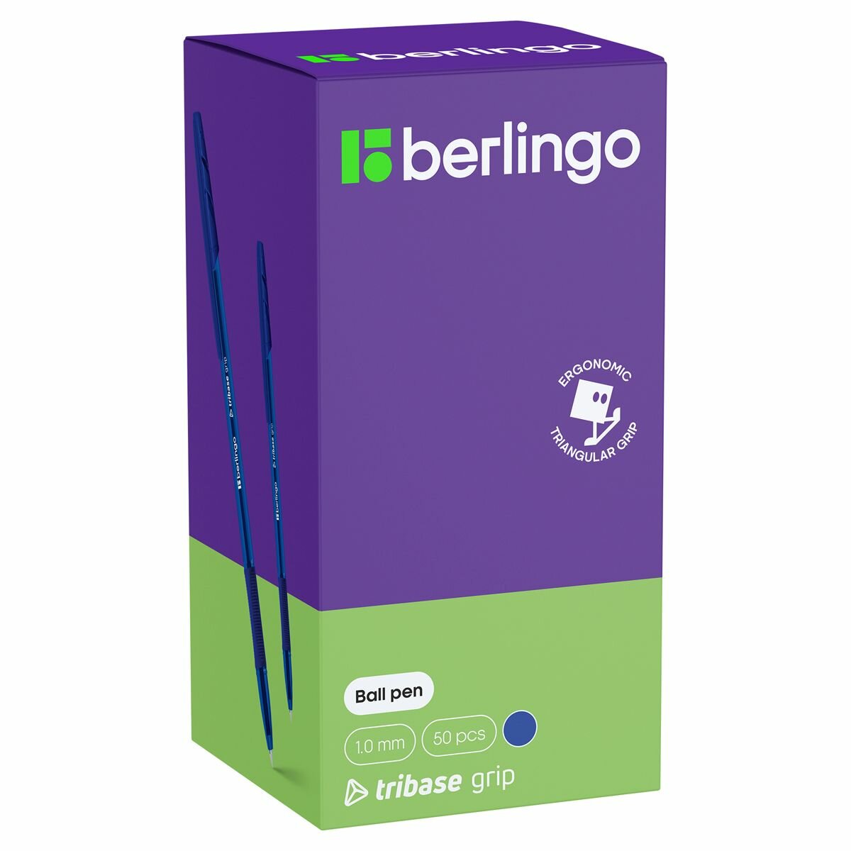 Ручка шариковая Berlingo "Tribase grip" синяя, 1,0мм, 50шт.