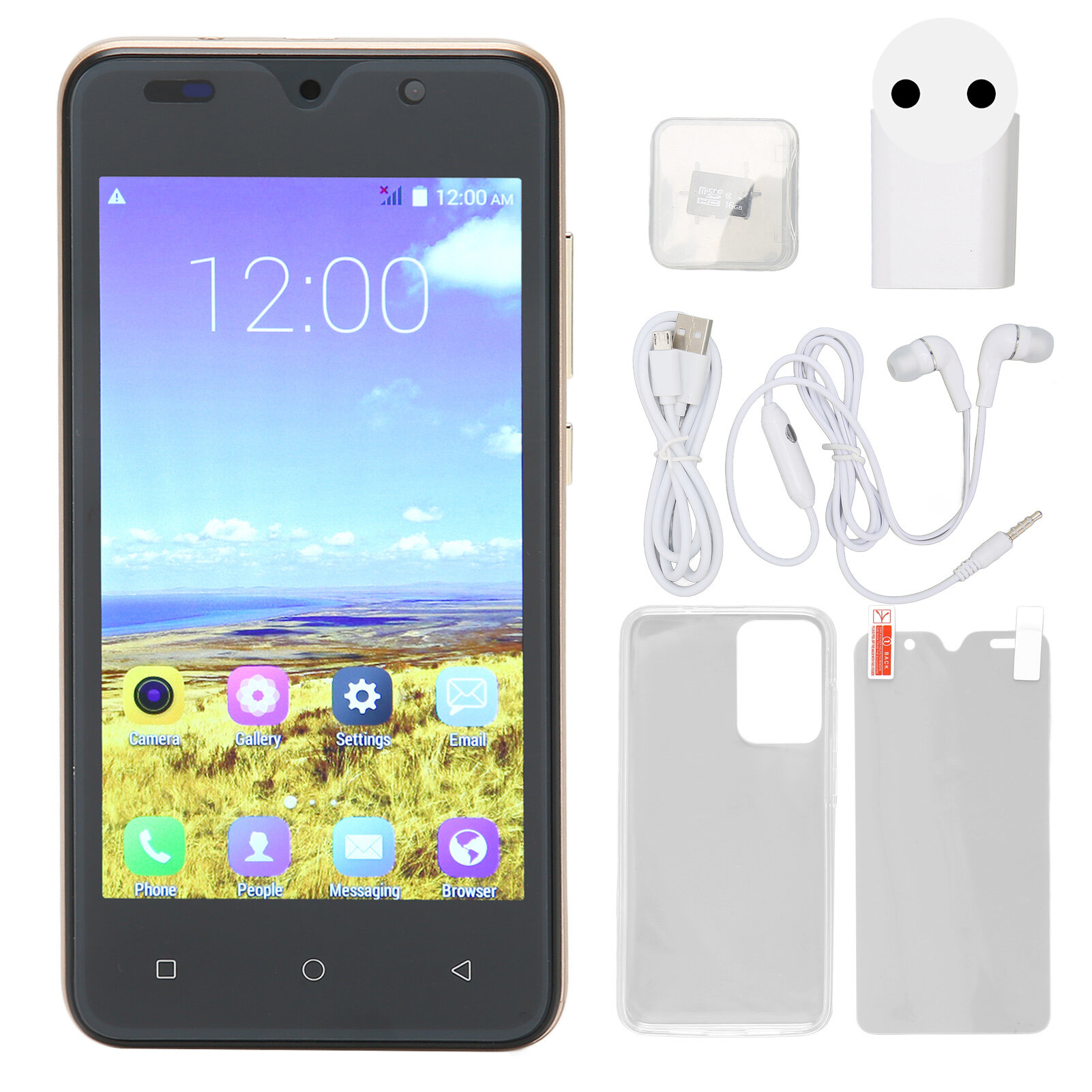 Смартфон Y35 с разблокировкой по лицу, 5-дюймовый экран, поддержка 3G, 2 ГБ оперативной памяти, 16 ГБ встроенной памяти, двойная камера (2 МП + 5 МП), операционная система Android 8.0.