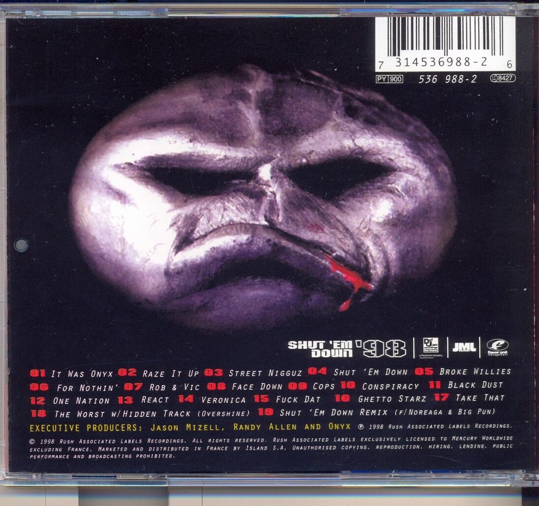 ONYX - SHUT EM DOWN 1998 г. Компакт диск — фото 1