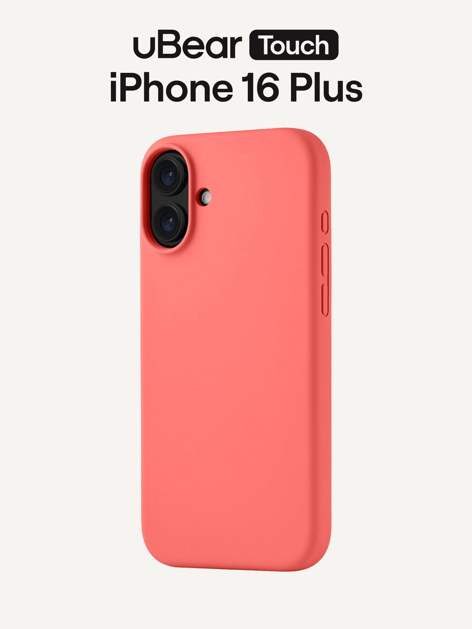 Чехол на iPhone 16 Plus uBear Touch Mag Case софт-тач, магнитный, коралловый