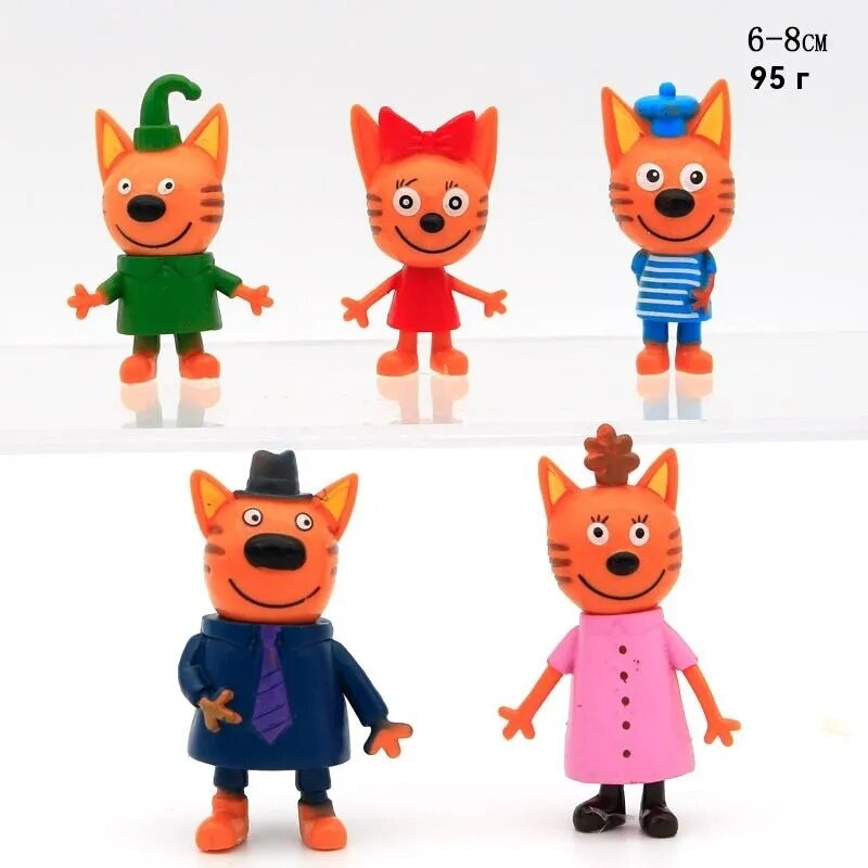 Коллекционная фигурка Три Кота из ABS пластика, светло-коричневый, 6-8 см, Китай