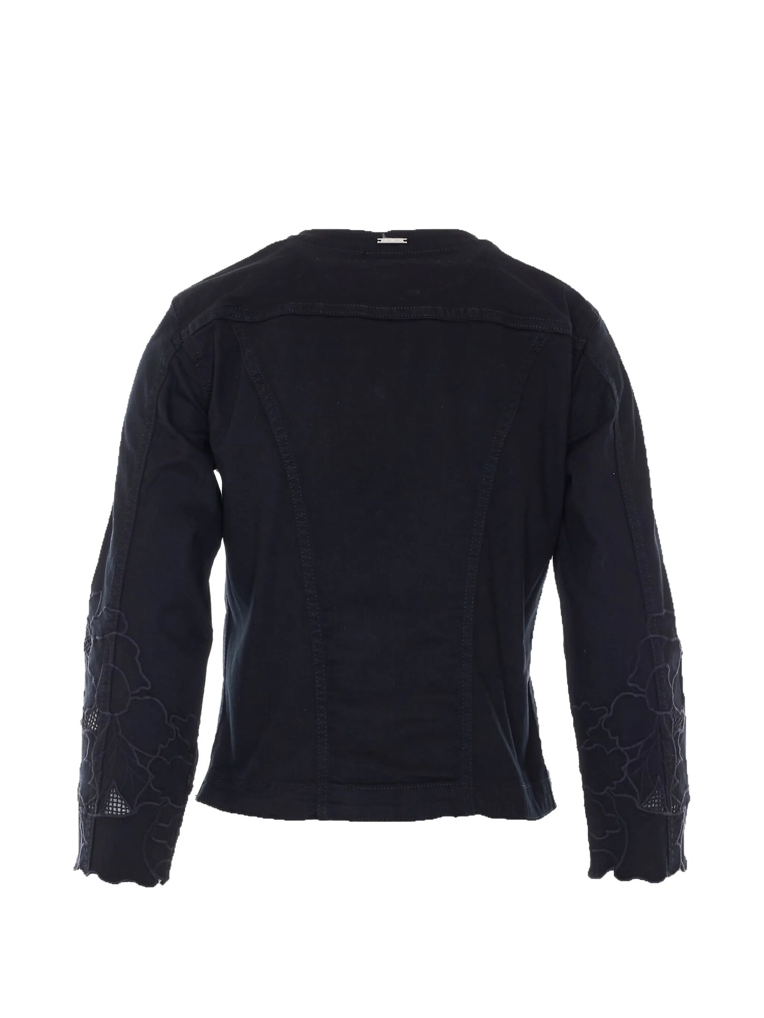 Куртка LIU JO Embroidered crewneck jacket, размер 44, черный — фото 1