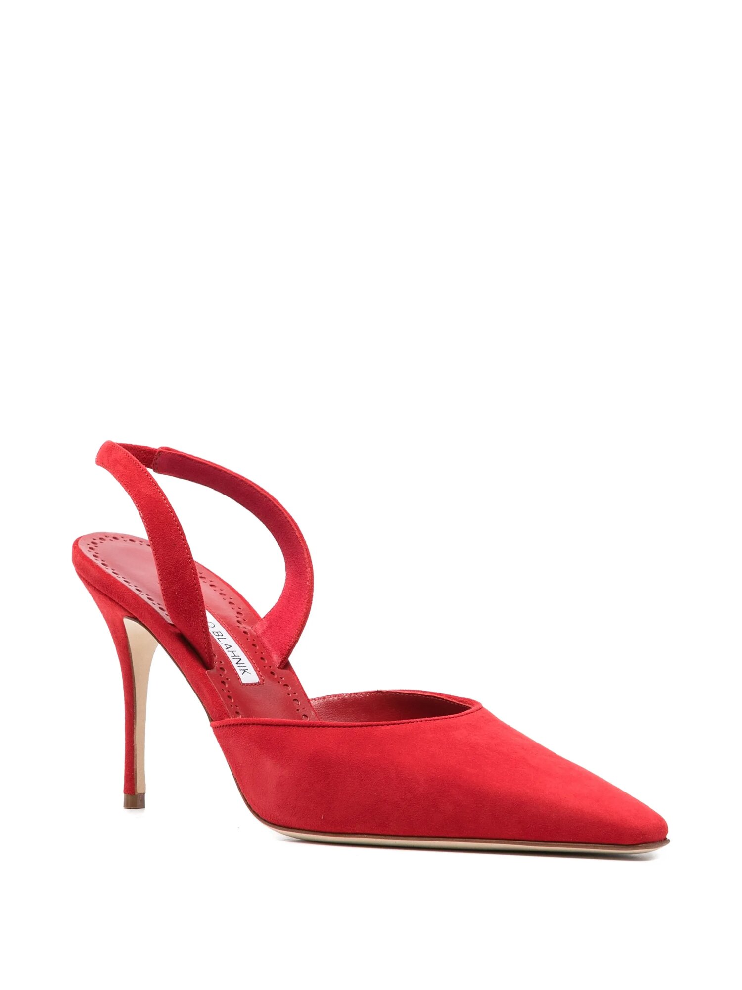 Туфли Manolo Blahnik Borelapla suede slingback pumps, размер 37, красный — фото 1