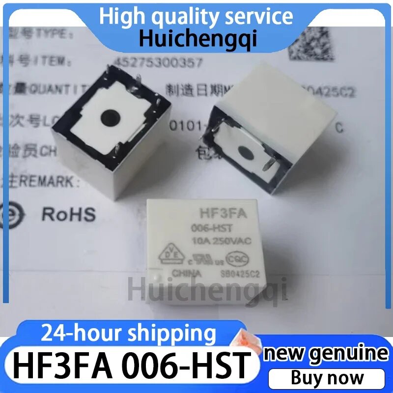 5 шт. Реле HF3FA 006-HST 4-контактное 10А 6В