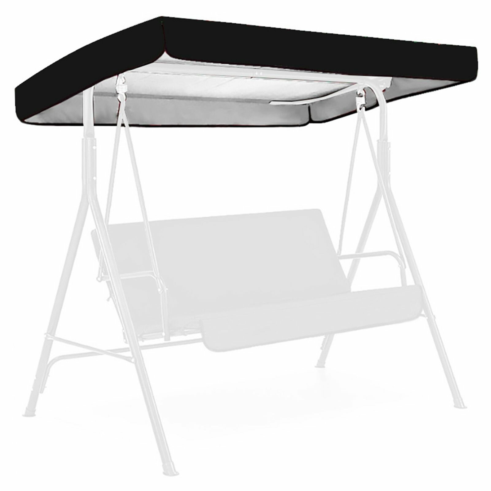 Чехол для тента садовых качелей 191x120x18 см, для 3-х местных качелей, черный, водоотталкивающий