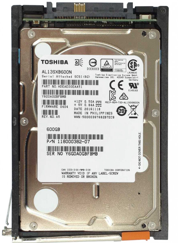 Жесткий диск EMC 600Gb 10000 SAS 2.5" HDD 118000382-07