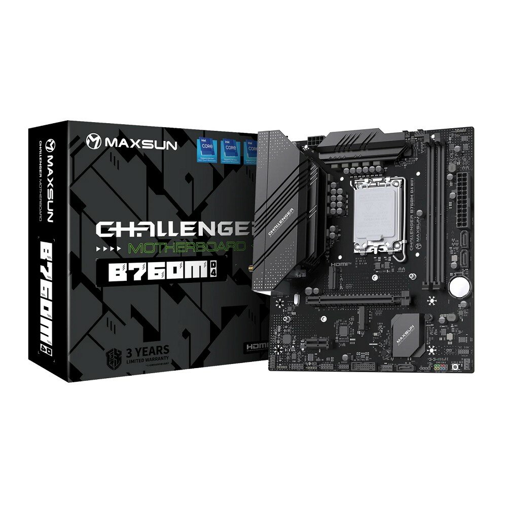 MAXSUN Материнская плата MS-Challenger B760M D4 WIFI LGA 1700 2хDDR IV 2хM.2