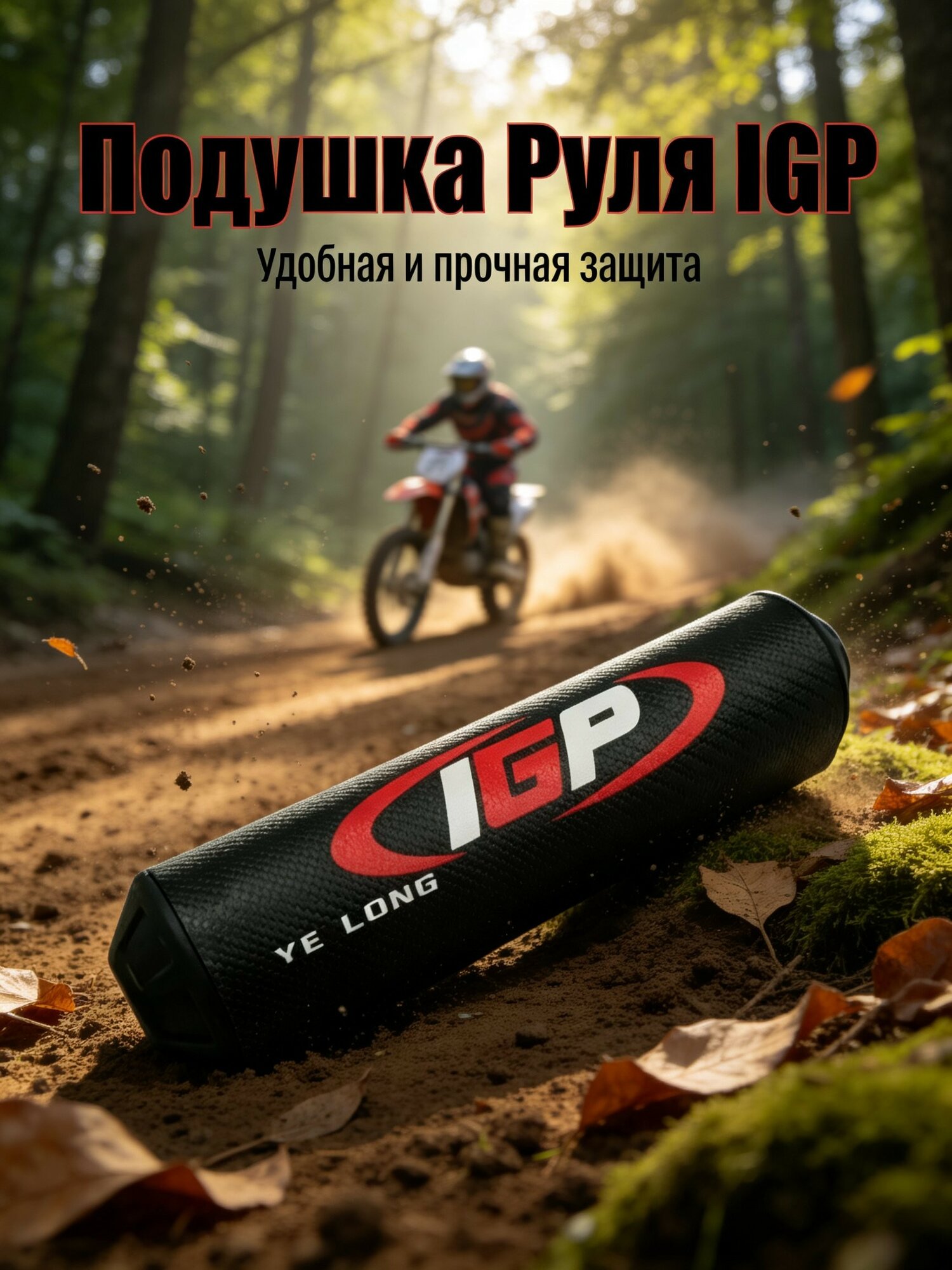 Подушка для руля IGP 1 1/8, круглая защита для эндуро и кроссовых мотоциклов, амортизация и комфорт при езде