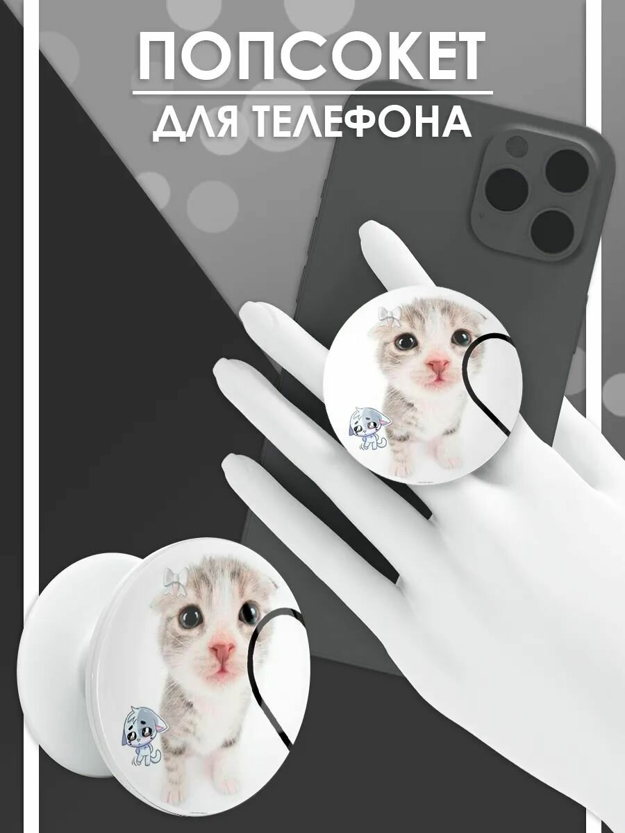 Попсокет Парные котики, держатель для телефона