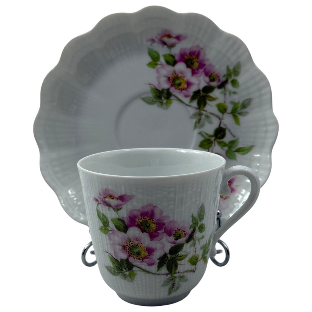 Чайно - кофейная пара "Rosa gallica", 150 мл, 1950-1960 г, Giraud (Жиро), Лимож, Франция
