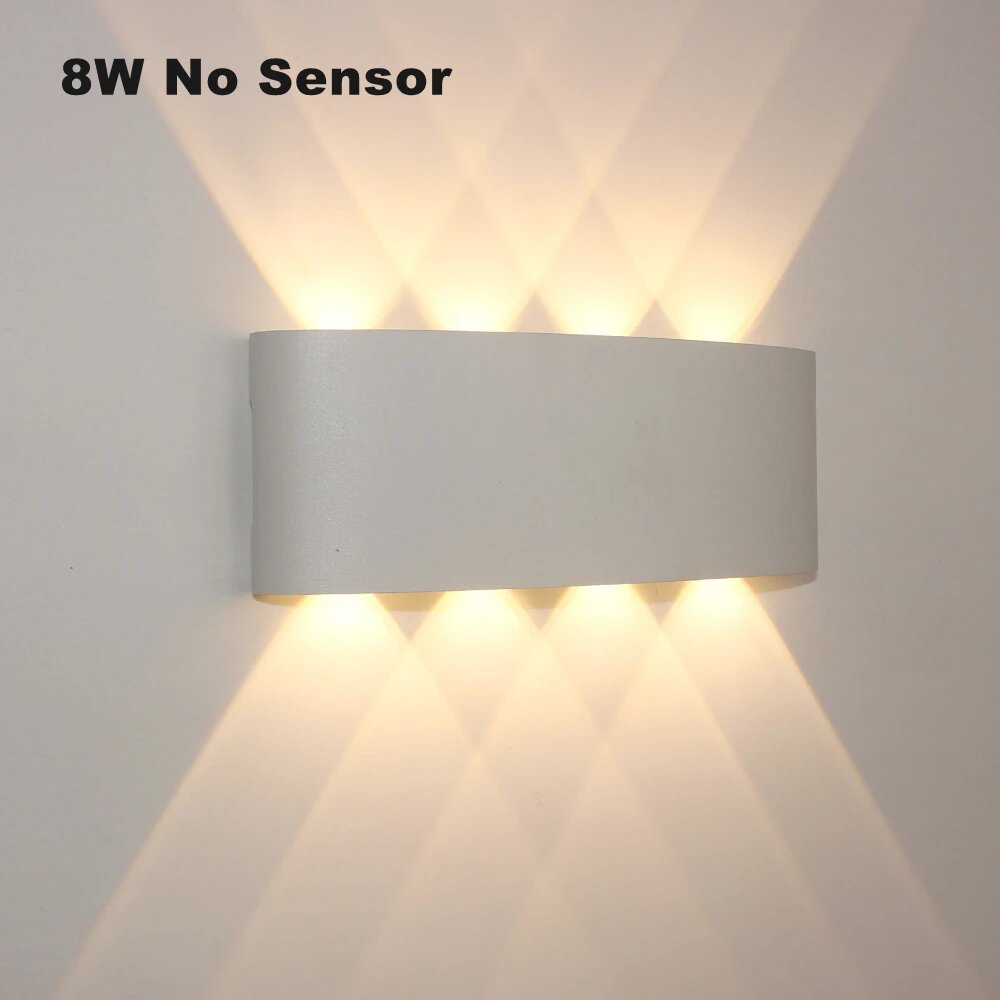 Светодиодная настенная лампа с датчиком движения PIR для помещений и улицы, водонепроницаемая, из алюминия, садовая лампа для крыльца, освещение коридора, входа, гостиной, бра встраиваемая