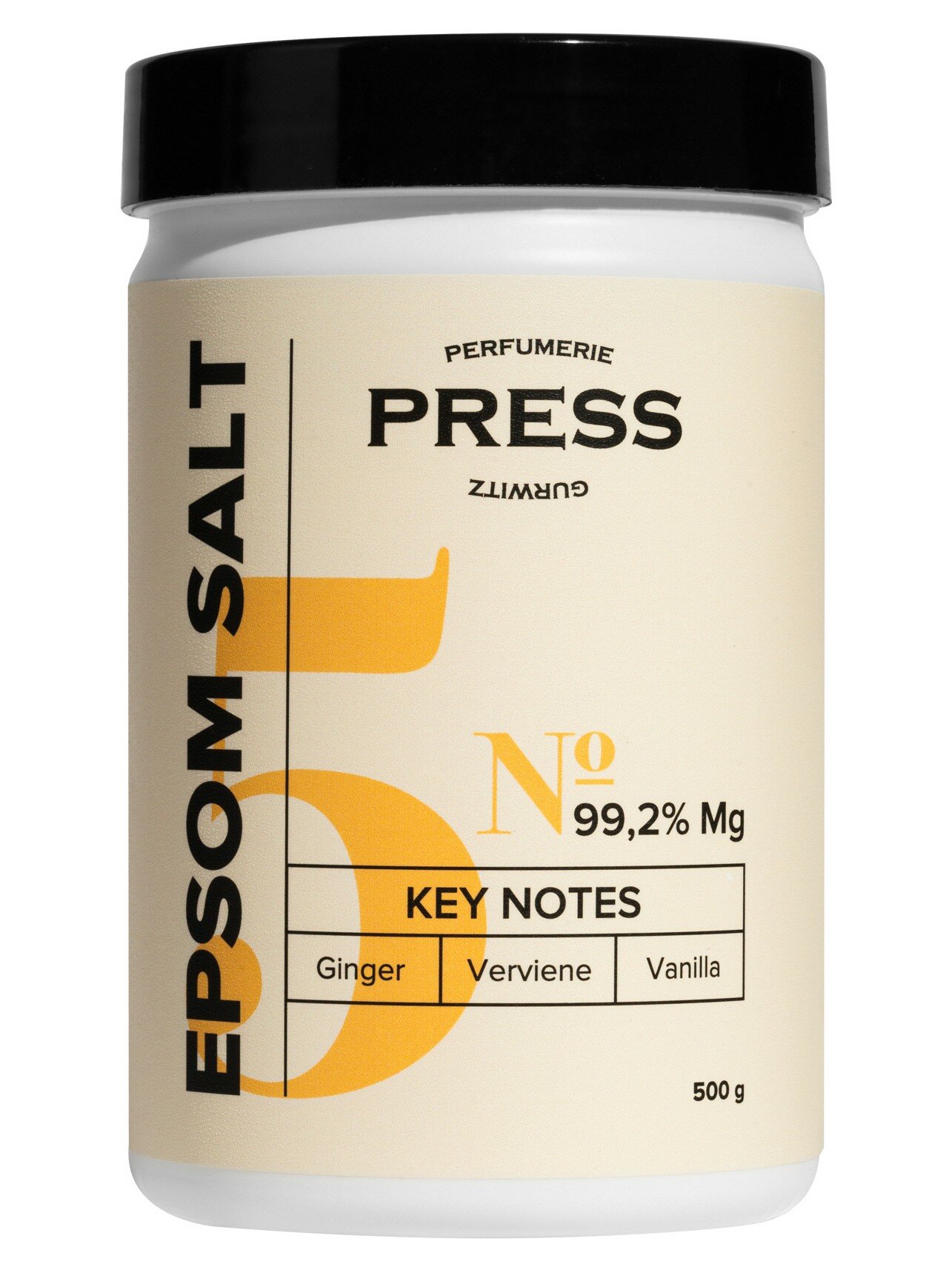 Соль для ванн Press Gurwitz Perfumerie №5, парфюмированная, английская, магниевая, 500г