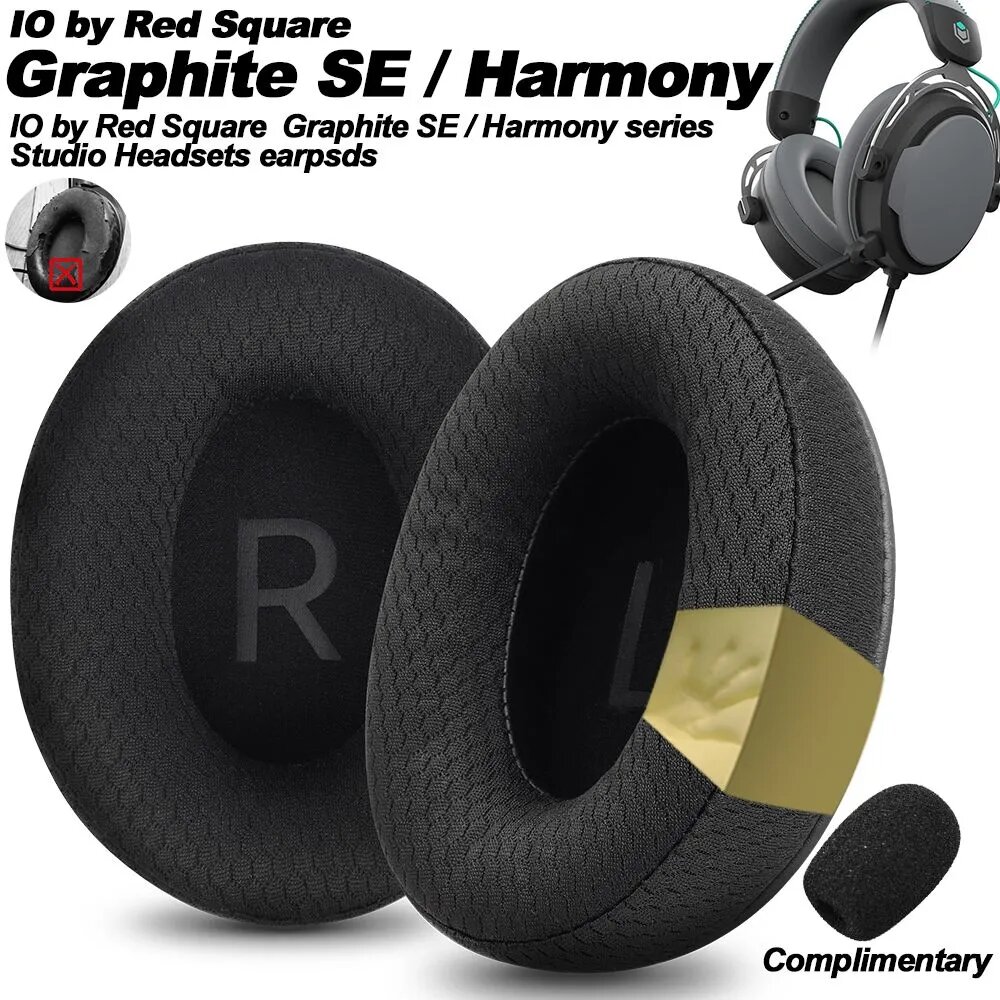 Амбушюры O Graphite SE V2 IO by Red Square Harmony Graphite 2 Pro Wireless, пенные Белковая кожа пена с памятью