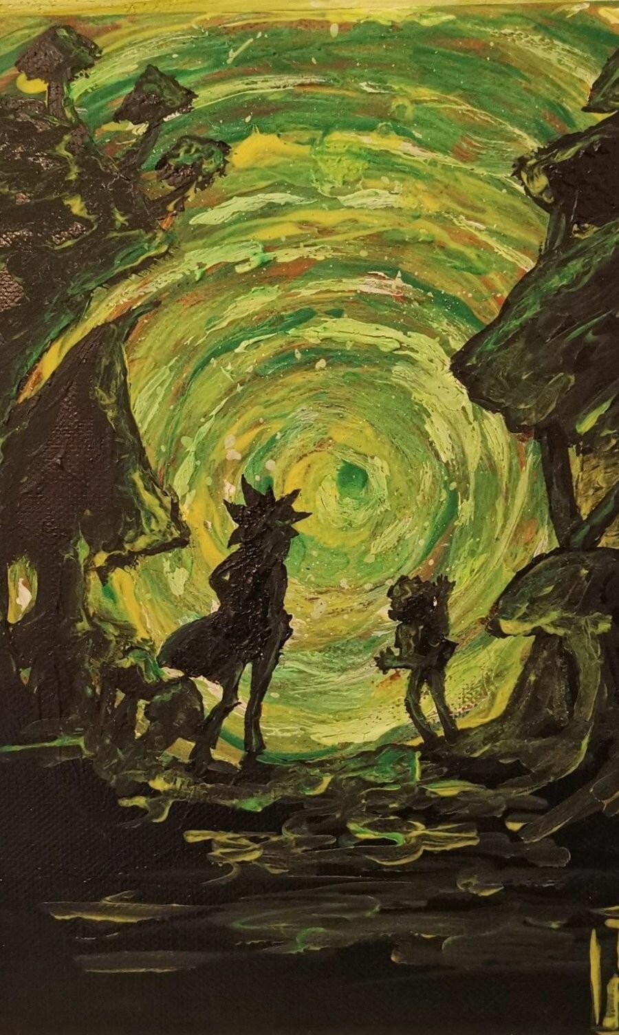 Алмазная Картина "Рик И Морти" 5D Круглый Бриллиант 30х40 См.