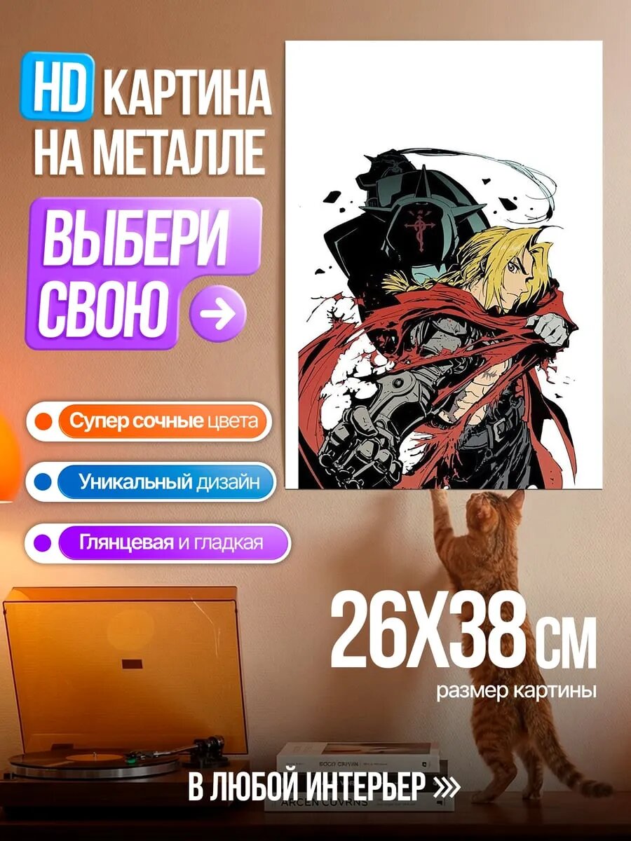 Картина на HD металле Эдвард Элрик алхимик
