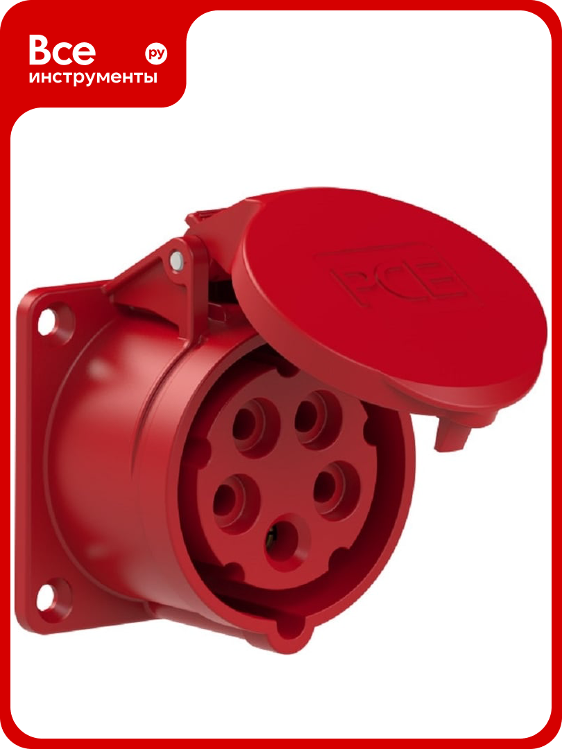 Встраиваемая розетка PCE 16А 400V 3P+N+E IP44 315-6