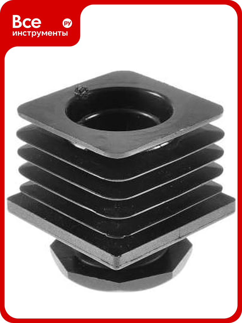 Опора мебельная регулируемая Миниворкс пластиковая 60х60 мм, серия PRQ, стенка 1.5-2.0 мм, цвет черный – (1 шт.) PRQ60x60x1,5-2