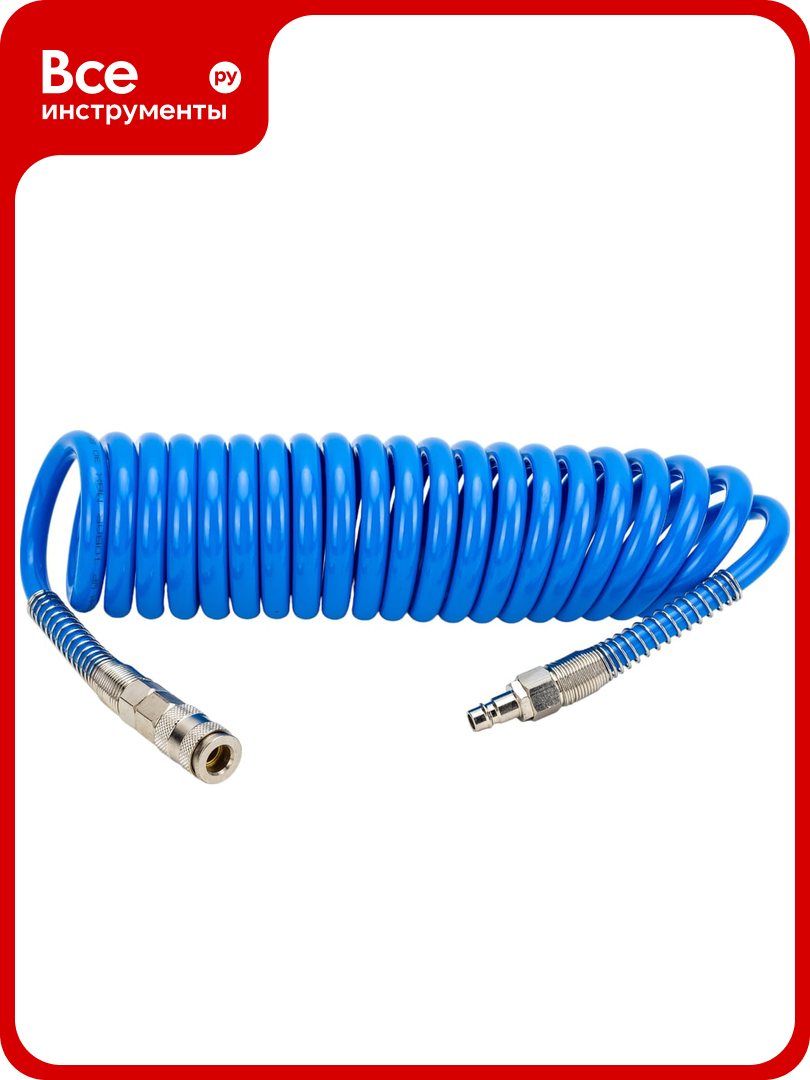 Шланг спиральный воздушный с быстросъемными соединениями (8х12 мм; 5 м) Русский Мастер РМ-70112