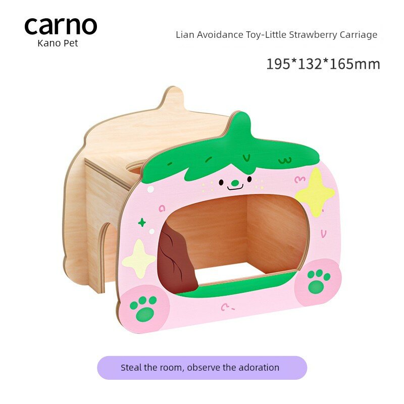 Кошачий домик Kano Strawberry Car с милым дизайном для маленьких кошек