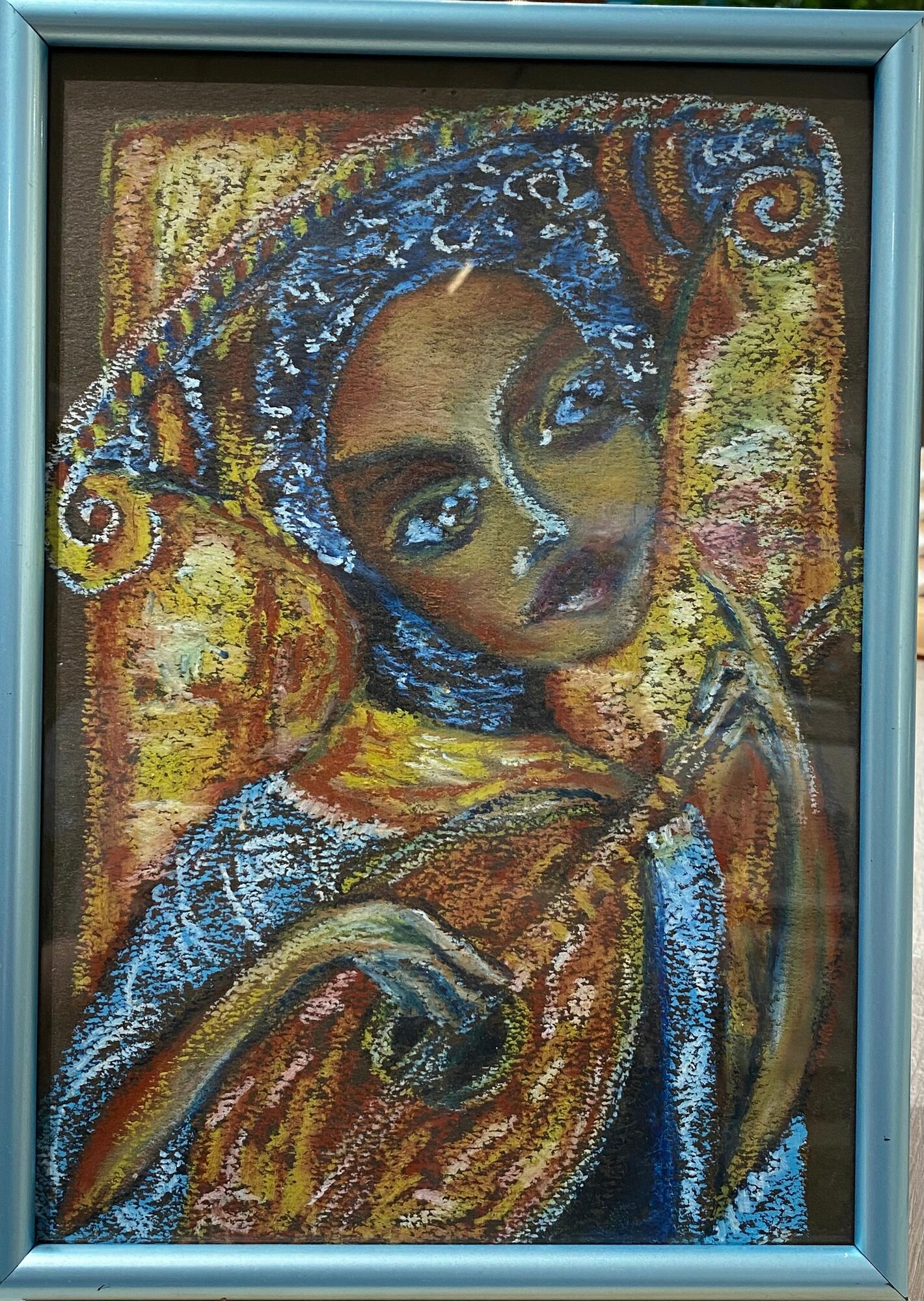 Картина в раме. Техника пастель. 30/20