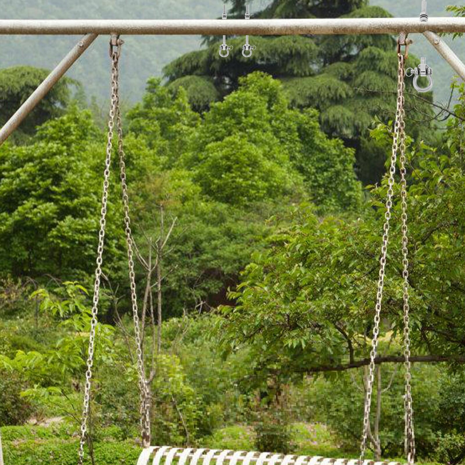 Крюк для подвеса качелей из нержавеющей стали серебристый для потолка, стены, гамака и тяжелой сумки