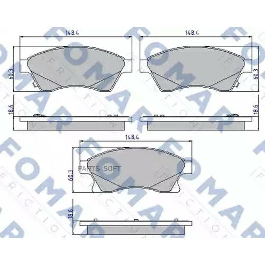 FOMAR-FRICTION FO895681 FO 895681 колодки дисковые передние!\ Opel Astra 1.4/1.6/1.3D 09>