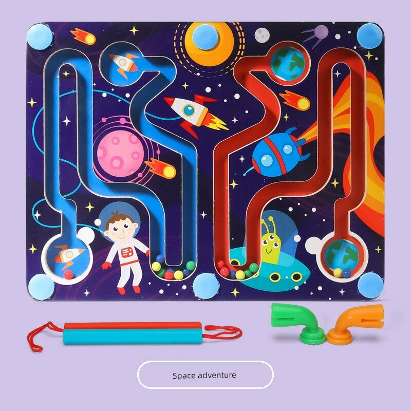 Магнитная ручка-лабиринт, левый и правый мозг, тренировочная игра для мелкой моторики, детский весь мозг, мышление,