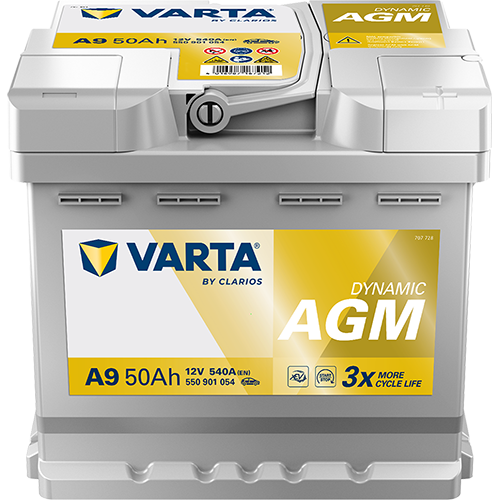 Аккумулятор автомобильный Varta Dynamic AGM A9 6СТ-50 ОП. 208x175x190